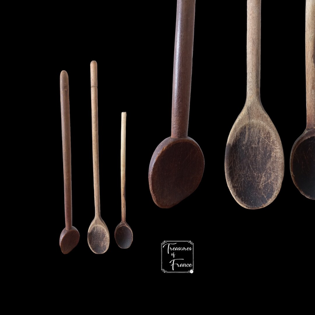 Vintage Collection of 3 Wooden Spoons Carved Wooden Farmhouse Decor ...