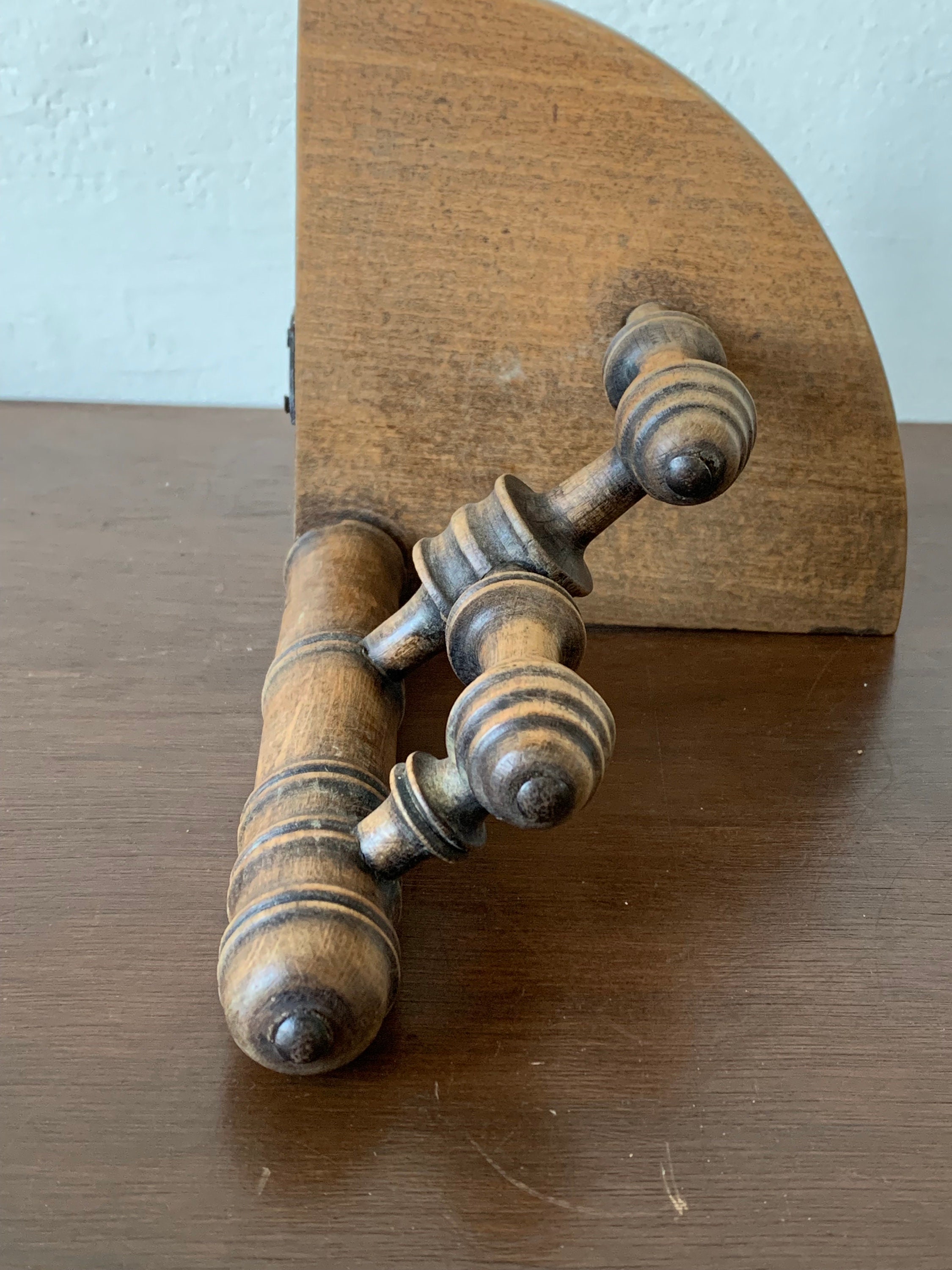 Antique Small Rare Corner Wooden Shelf Display Figurine Wall Fixing ...
