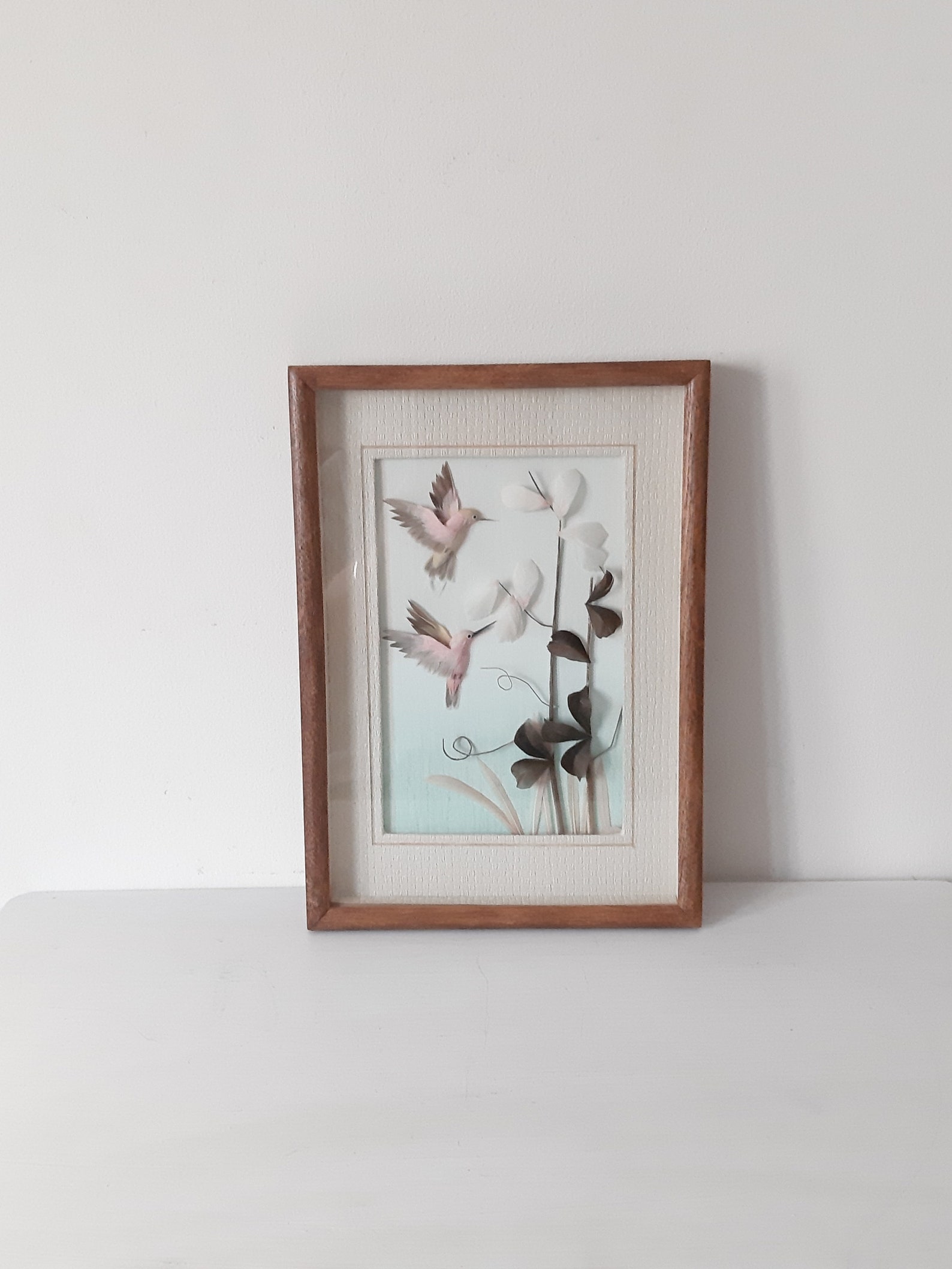 Vintage Framed Humming Bird Picture Frame Antique Feathers - Etsy