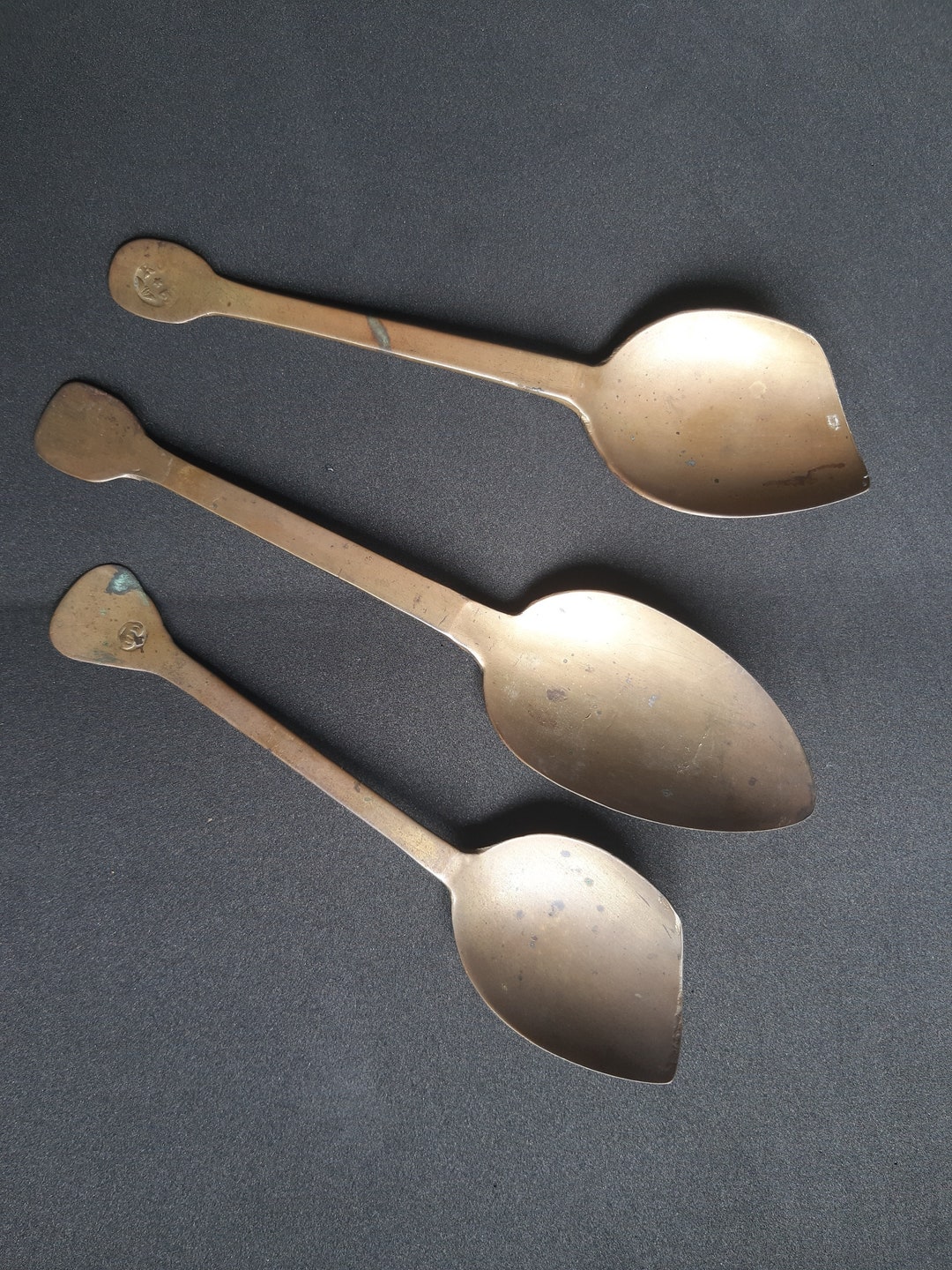 Vintage French Brass Spoons Late Eighteenth Early Nineteenth Century ...