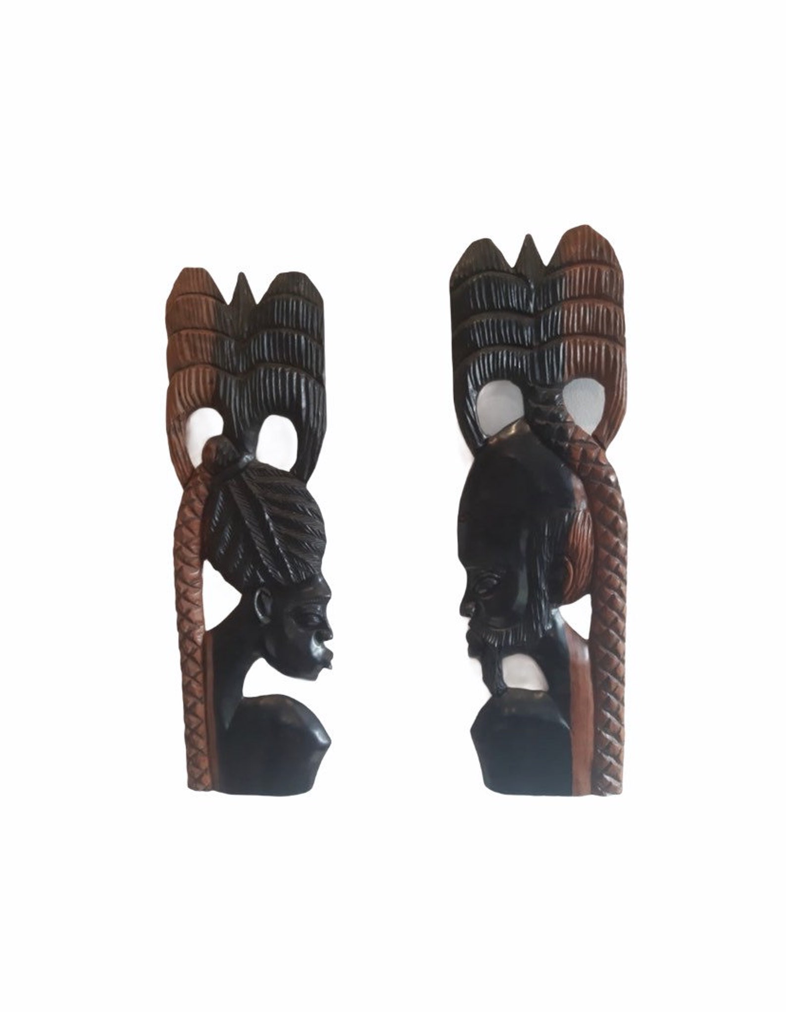 Vintage Pair of Wooden African Plaques Hand Carved Plaques | Etsy