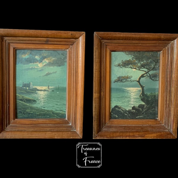 Antique Moonlight Oil Painting - Etsy