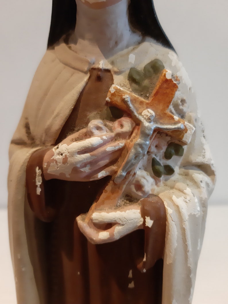 Vintage Religious French Statue Plaster St Therese Lisieux Little ...