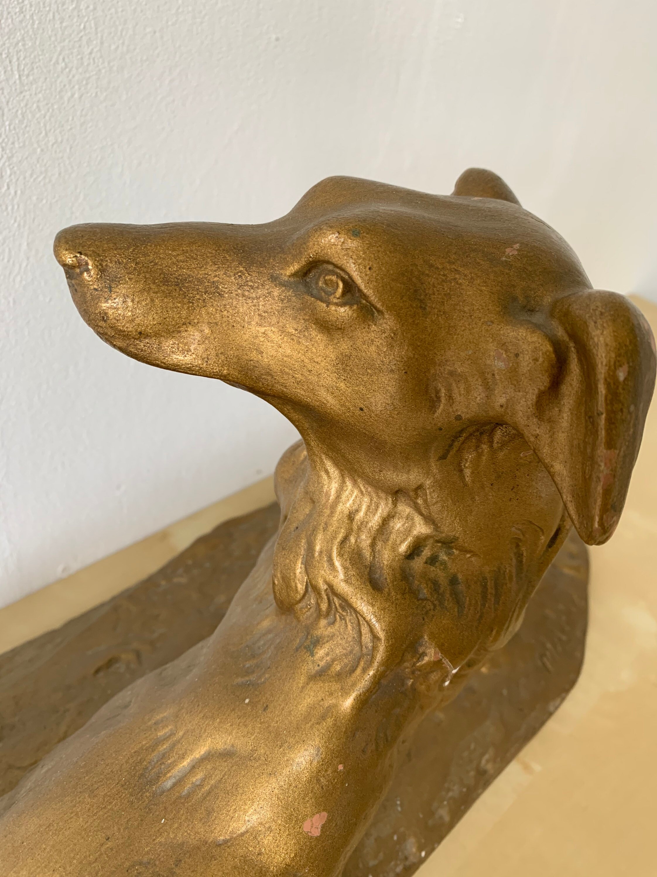 Antique Art Deco Dog Plaster Chalkware Statue Dog Figurine | Etsy