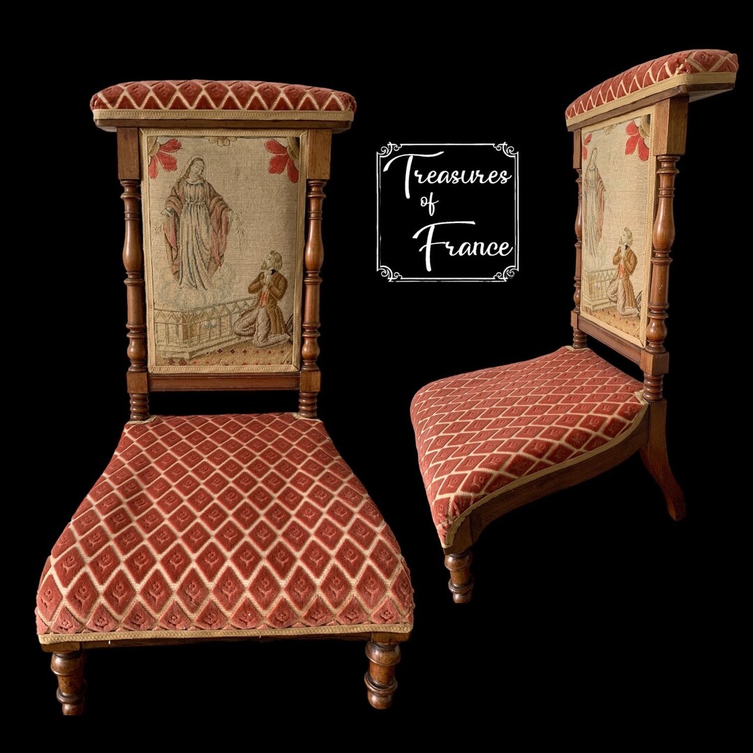 Antique Rare Upcycled French Prayer Chair Prie Dieu Kneeling Chair ...