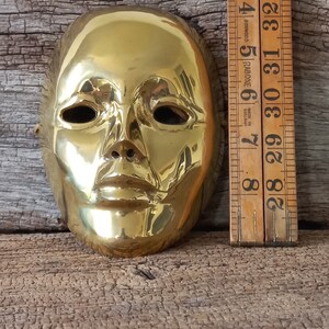 Vintage Brass Mask Small Solid Brass Mask Decorative Mask Wallhanging ...