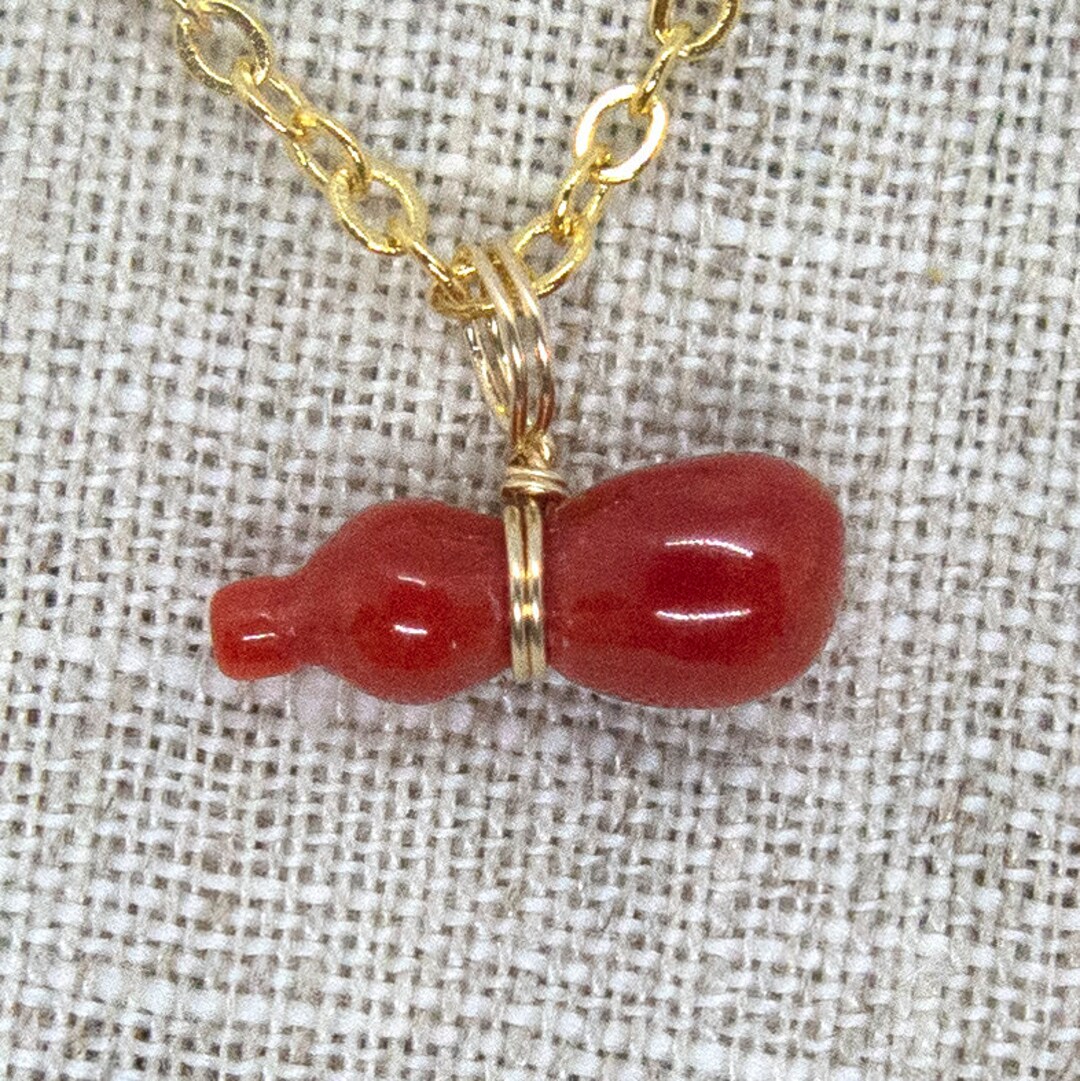 Lucky Symbol Calabash Carving • Natural Genuine Precious Red Coral ...