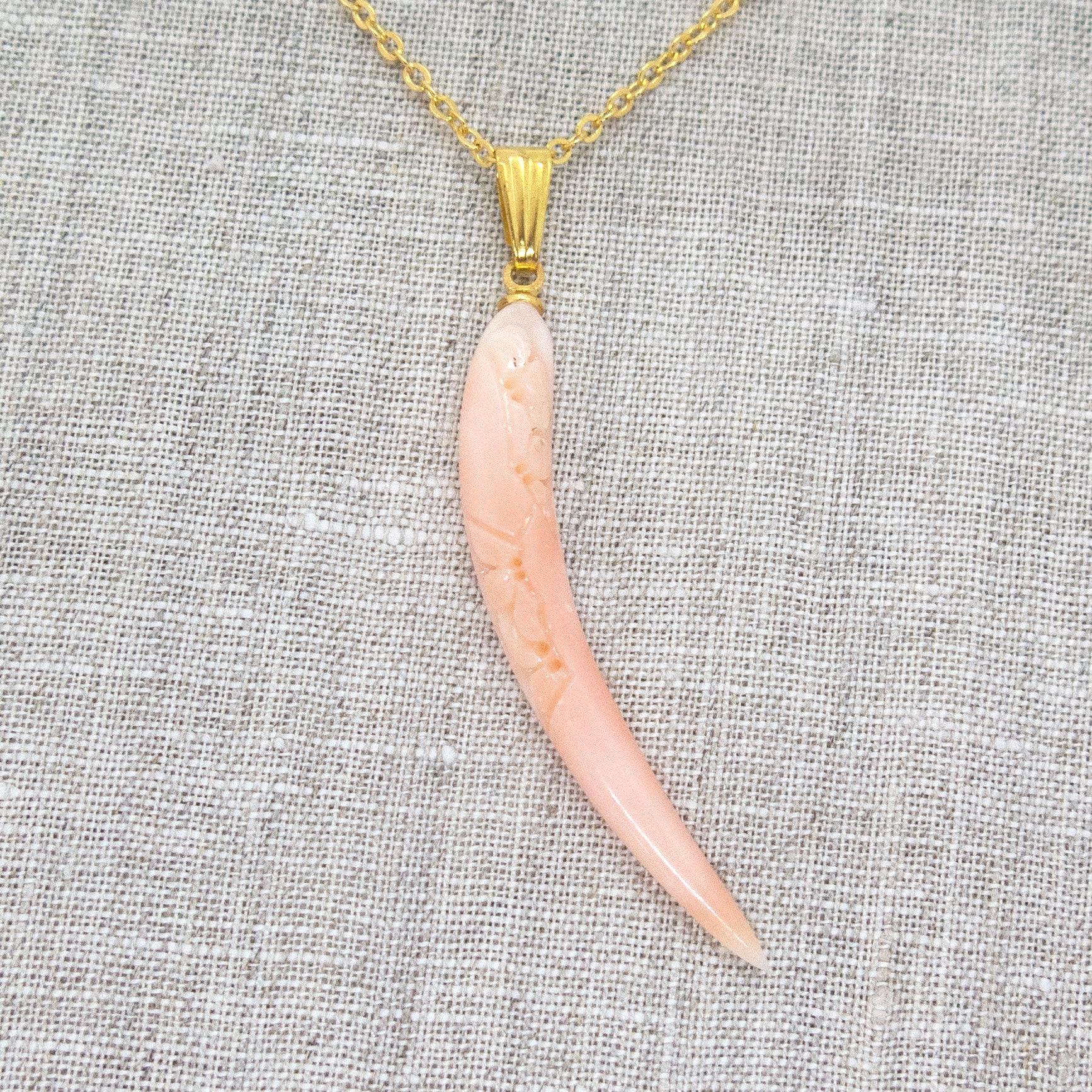 Horn With Japanese Sakura Cherry Blossom Carving Natural Genuine ...