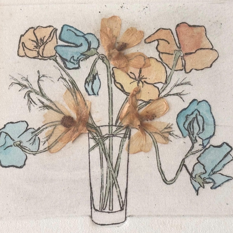 Hand Colored Etching - Etsy