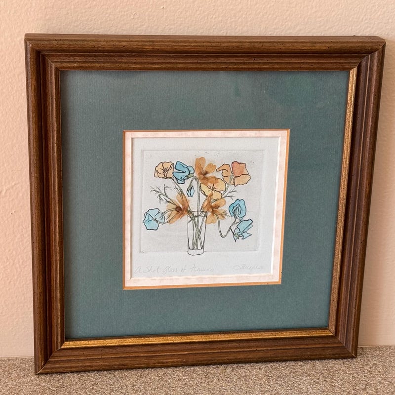 Hand Colored Etching - Etsy
