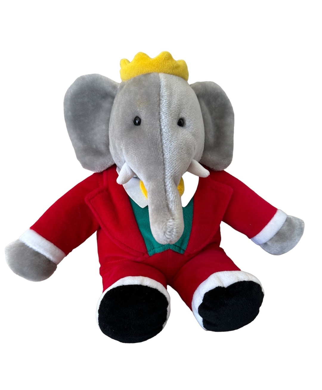 1988 Gund Babar the Elephant Red Suit Crown 11 Plush Vintage King Babar ...
