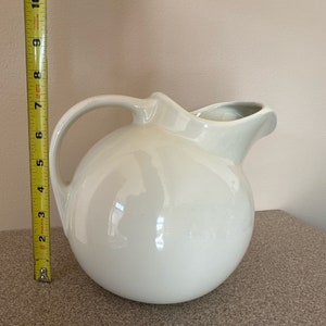 Vintage White Ball Pitcher White Stoneware Pottery Pitcher Mid Century ...