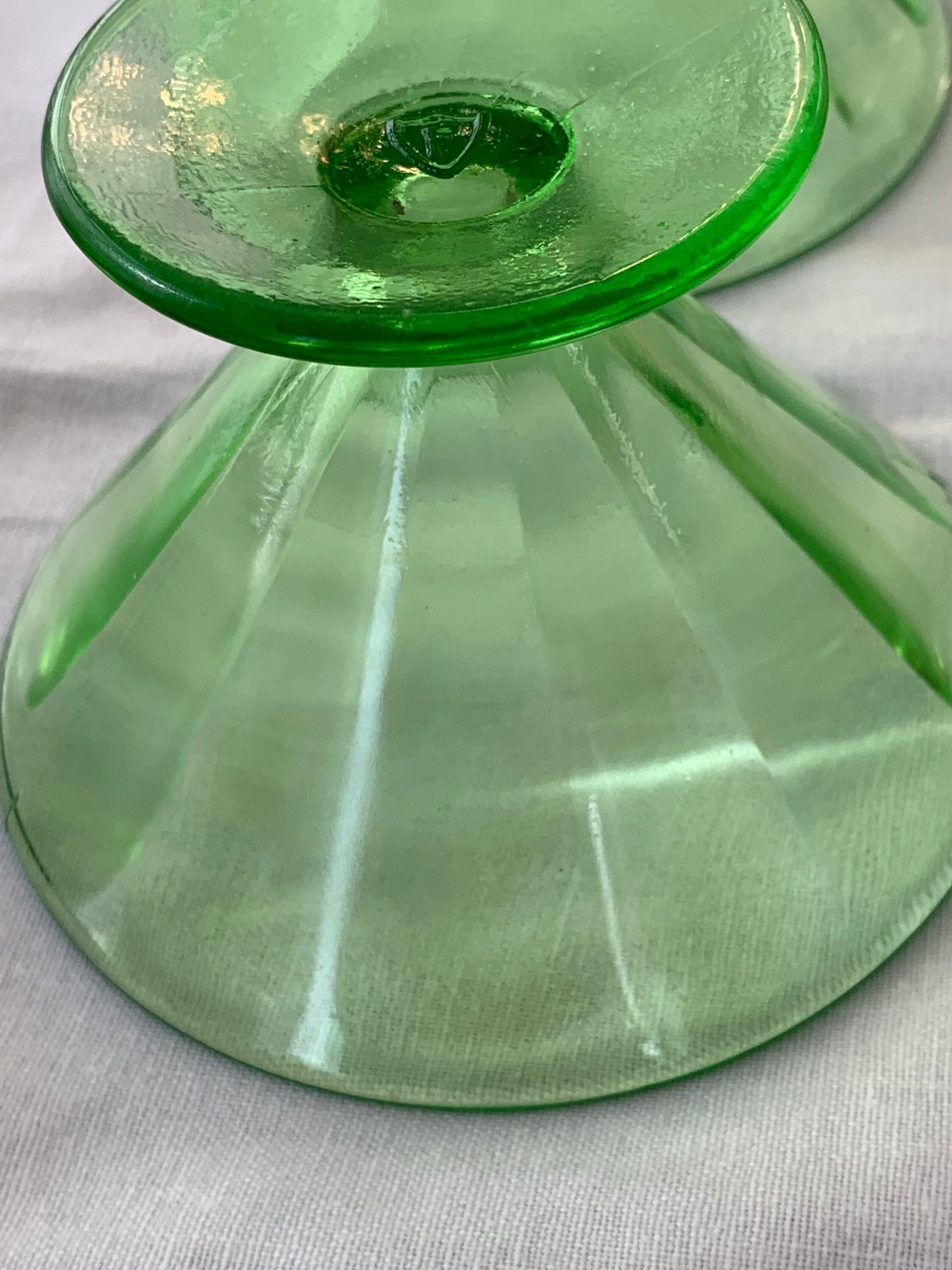 Green Uranium Glass Federal green Depression glass Vaseline | Etsy