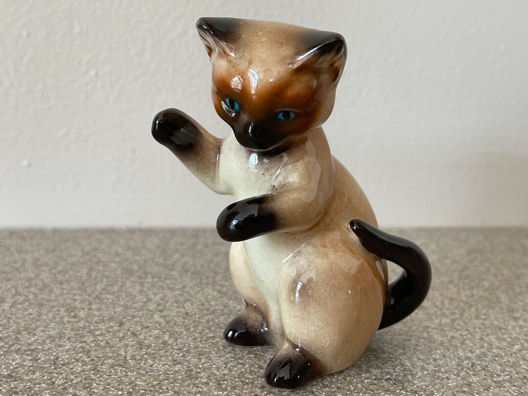 Goebel Cat Figurine German Porcelain Cats White Persian or Siamese Cat ...