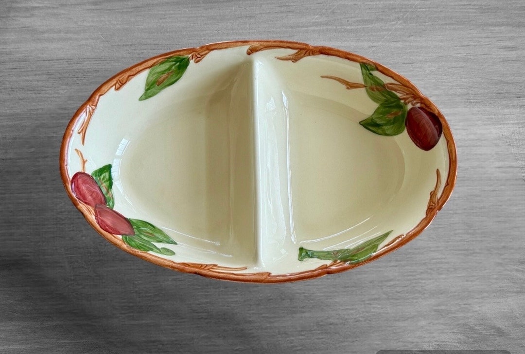 Vintage Franciscan Apple Divided Dish Franciscan Pottery Handpainted ...