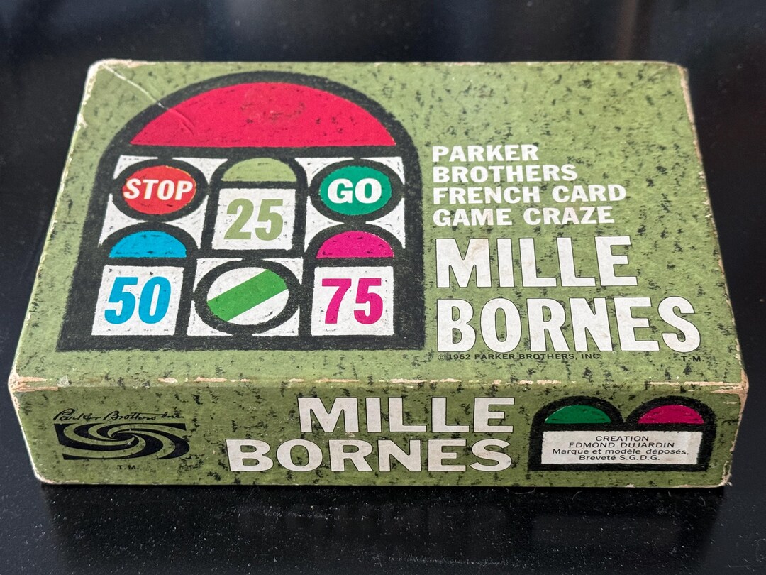 1962 Mille Borne Game Parker Brothers French Card Game Craze Vintage ...