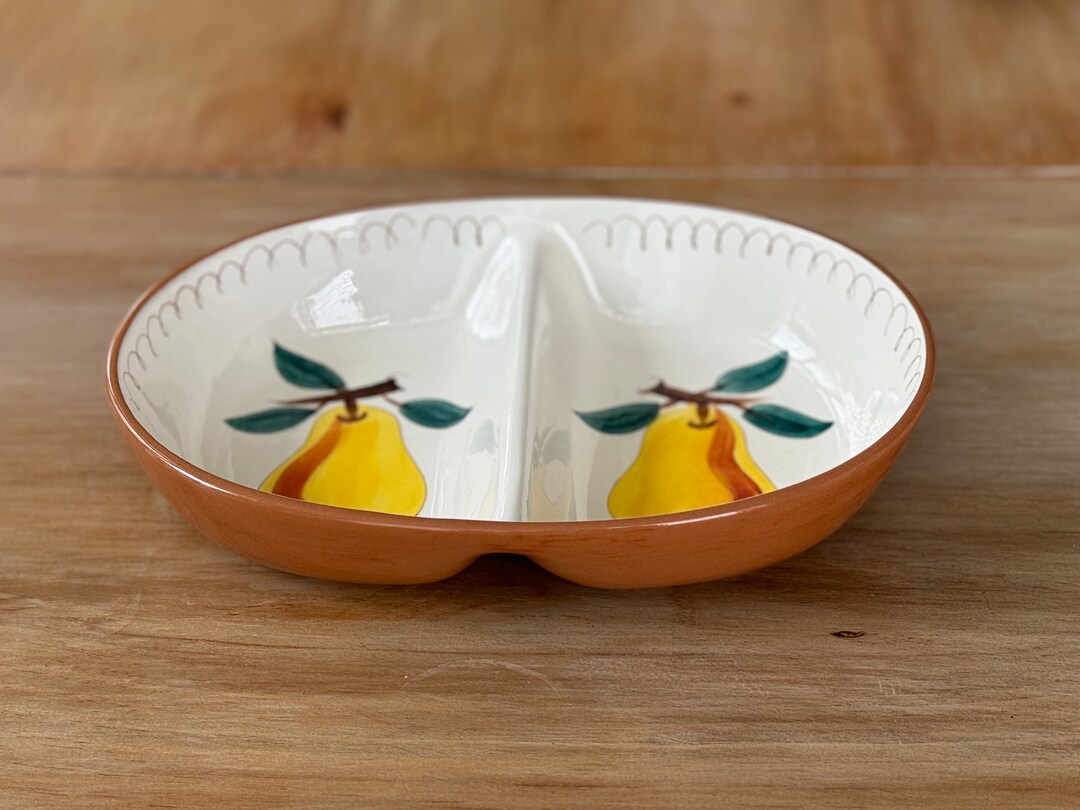 Vintage Stangl Pear Divided Dish Stangl Pottery Handpainted Stangl ...
