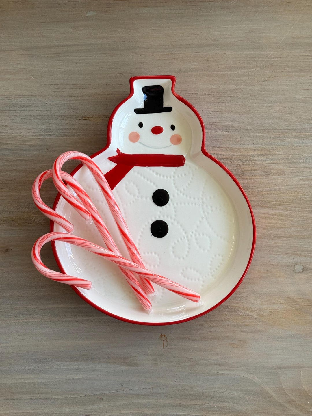 Hallmark Snowman Shaped Ceramic Vintage Christmas Snowman Plate Cookie ...