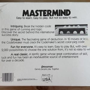 Vintage Mastermind Game 1981 Pressman Break Hidden Code Game of Cunning ...