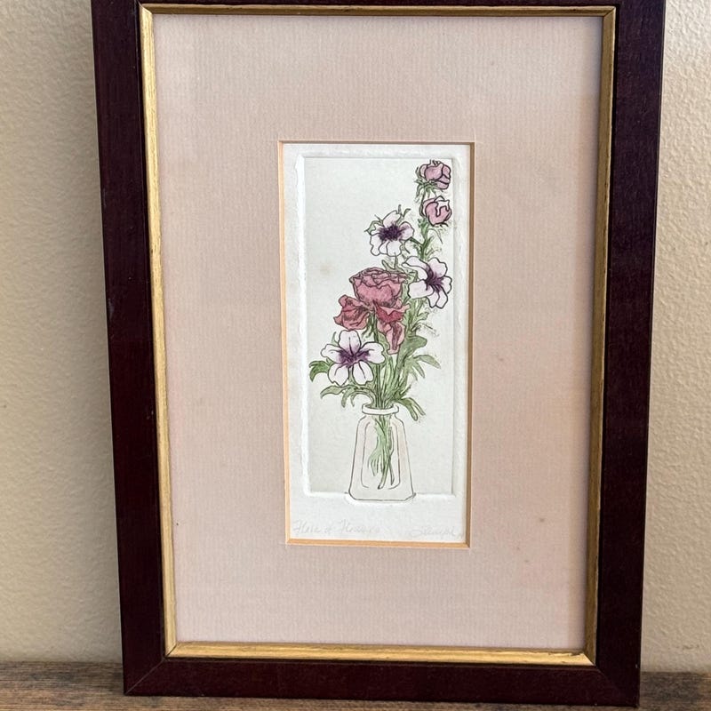 Hand Colored Etching - Etsy