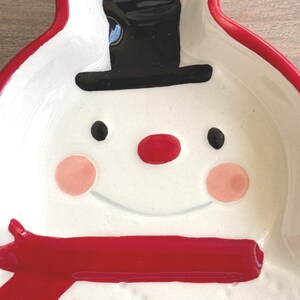 Hallmark Snowman Shaped Ceramic Vintage Christmas Snowman Plate Cookie ...