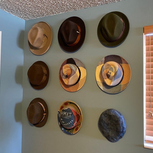 10-pack Hat Hangers – Wall Mount Display for Caps & Hats | Black ...