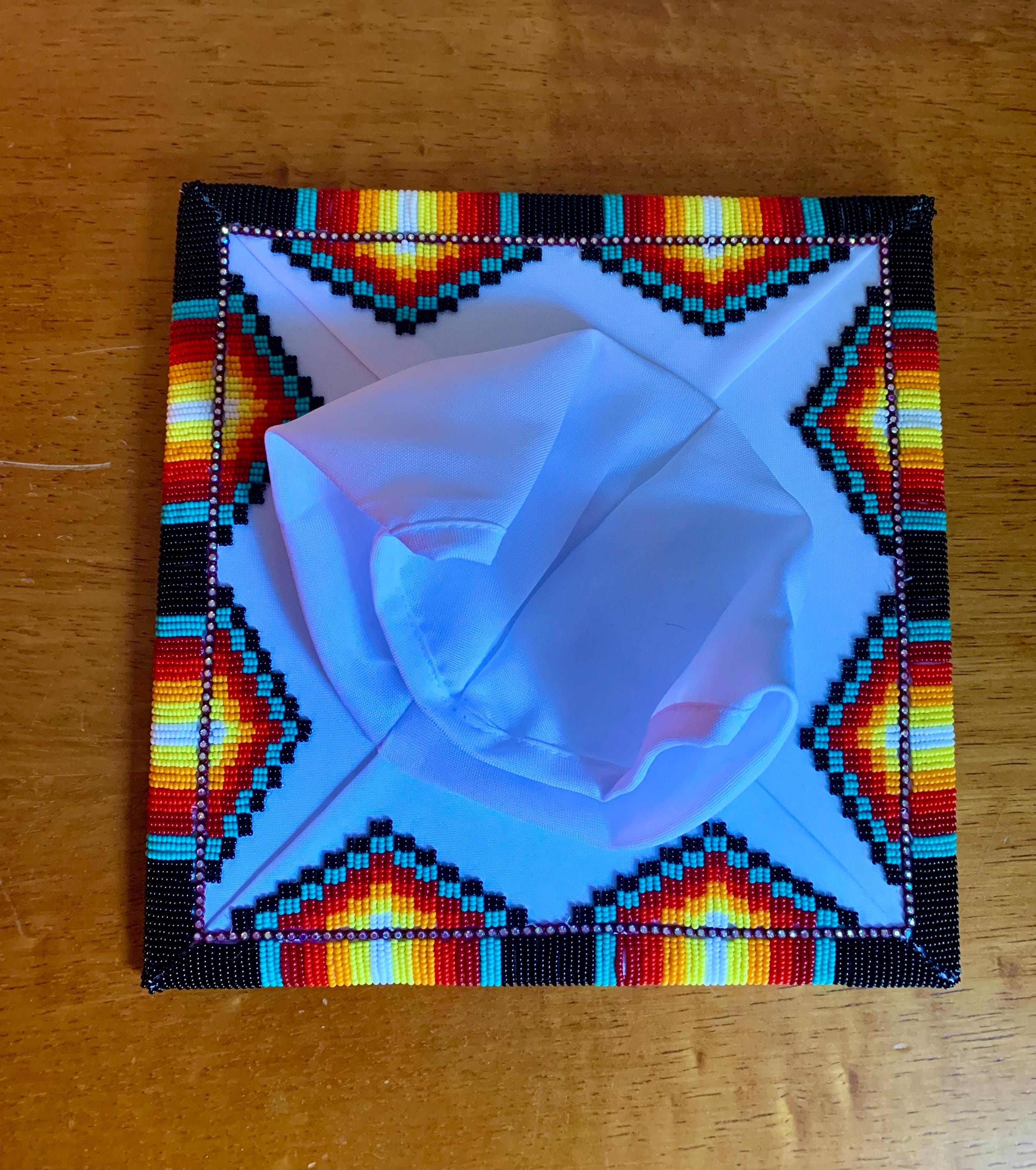 Custom Beaded Graduation Cap: Stepped Pyramid Design, Rhinestone Bling ...