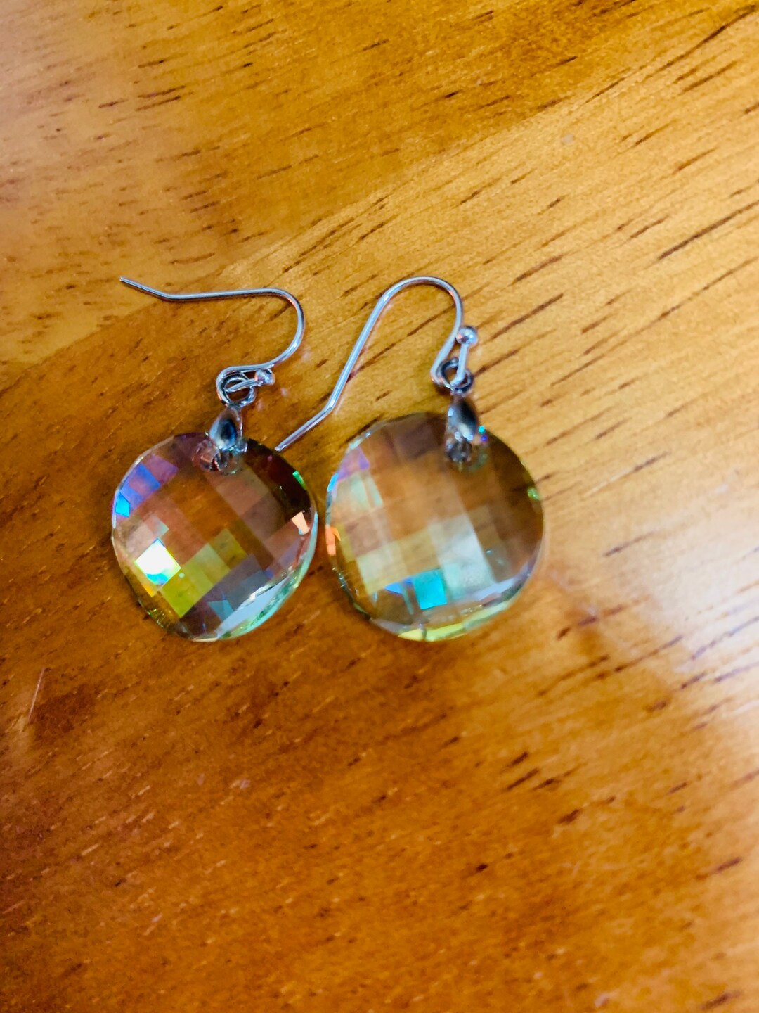 Austrian Crystal Elements Twist Dangle Earrings in Luminous Green. 925 ...