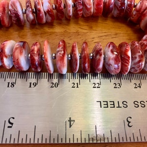 Chunky Cut, Red Spiny Oyster Shell Unisex Necklace With 925 Sterling ...