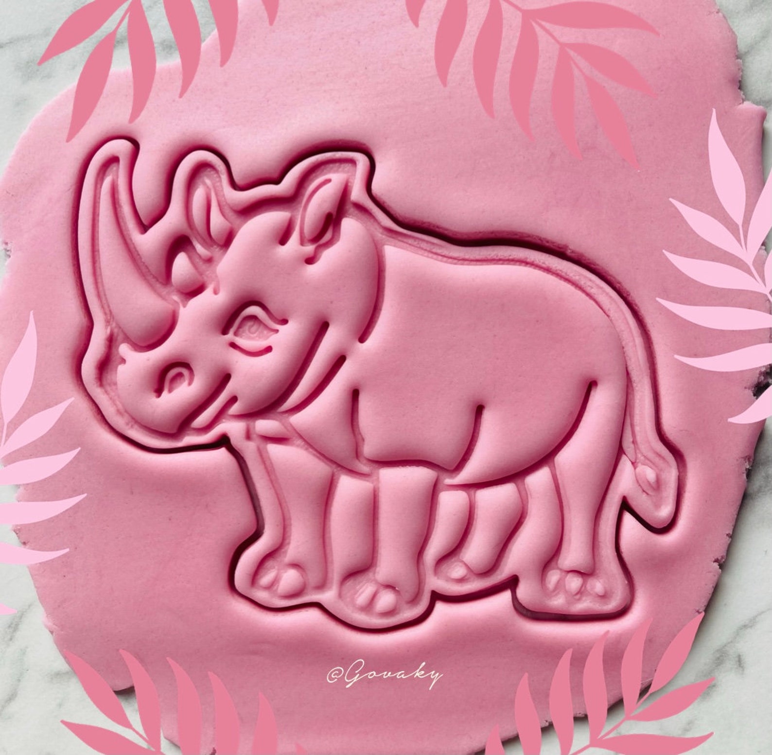 RHINO rhinoceros SAFARI cookie cutter stamp | Etsy