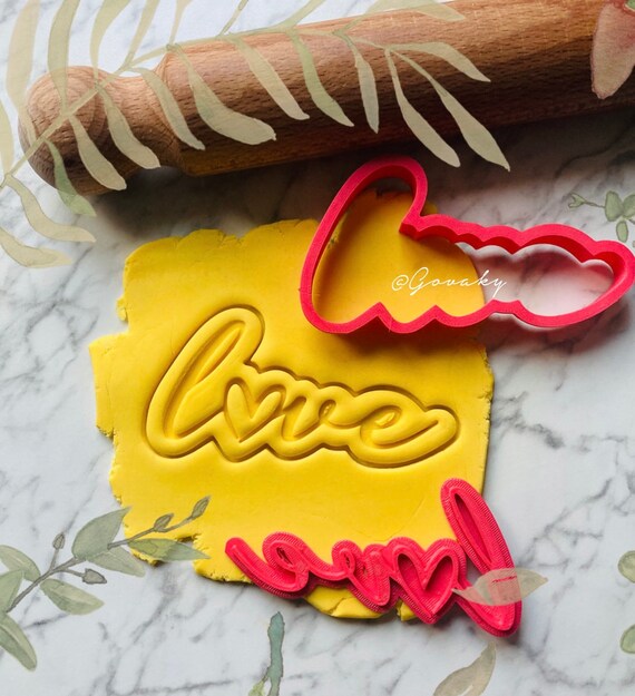 LOVE CURSIVE 02 cookie Cutter Stamp - Etsy