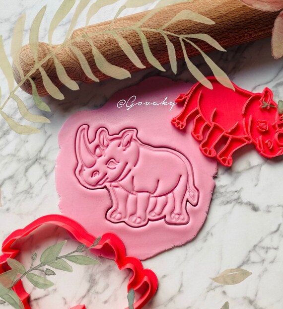 RHINO Rhinoceros SAFARI cookie Cutter Stamp - Etsy