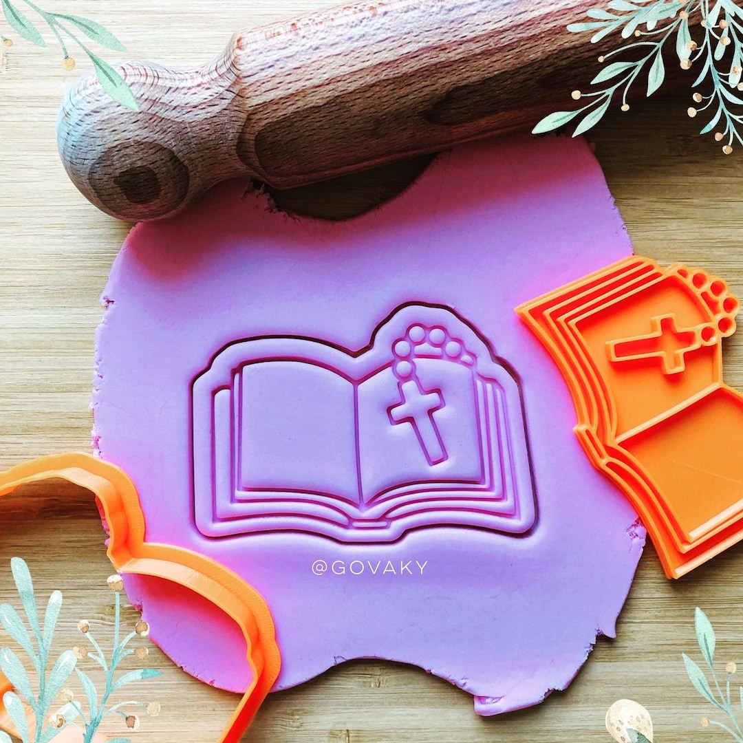 HOLY BIBLE RELIGION Cross Open Book Christianity cookie Cutter Stamp ...