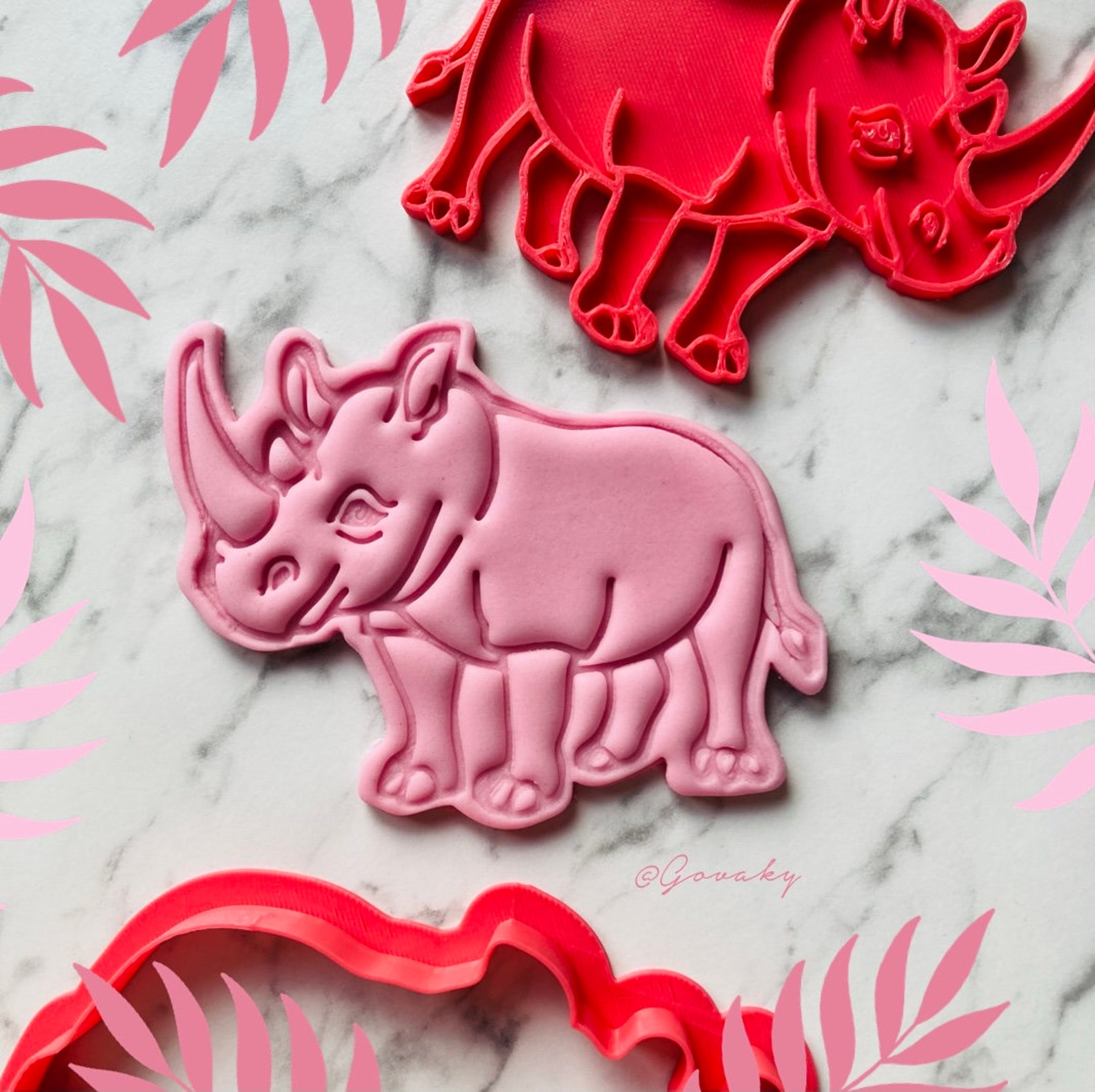 RHINO Rhinoceros SAFARI cookie Cutter Stamp - Etsy