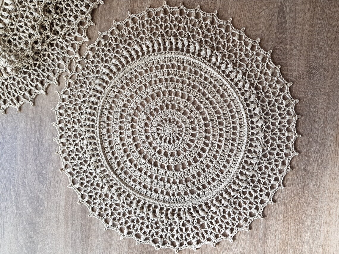 Round Linen Table Placemats Set of 4 Dining Table Mats Living Room ...