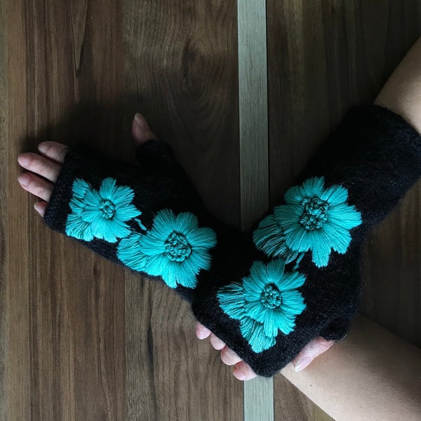 Embroidered Gloves - Etsy