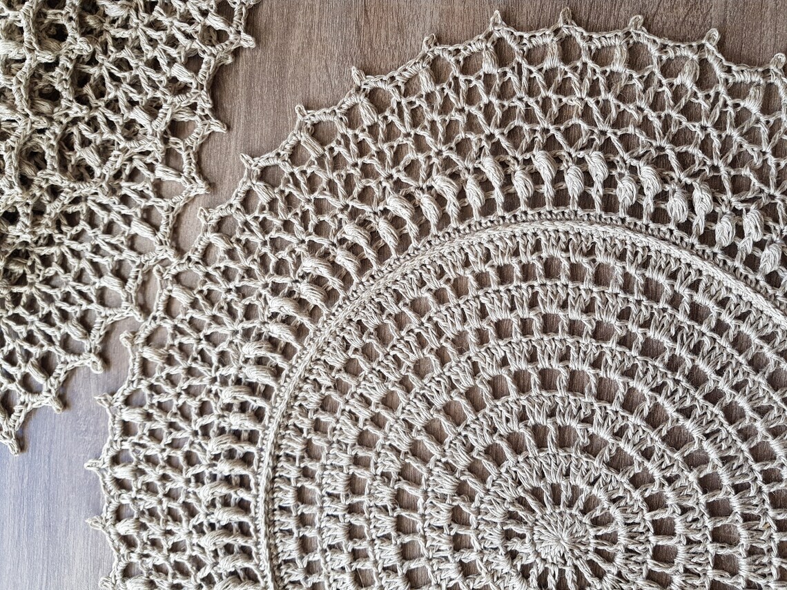 Round Linen Table Placemats Set of 4 Dining Table Mats Living Room ...