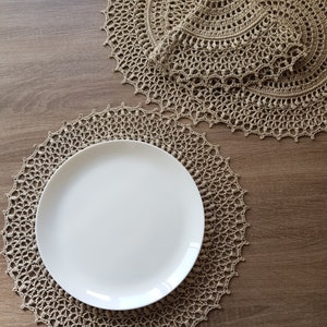 Round Linen Table Placemats Set of 4 Dining Table Mats Living Room ...