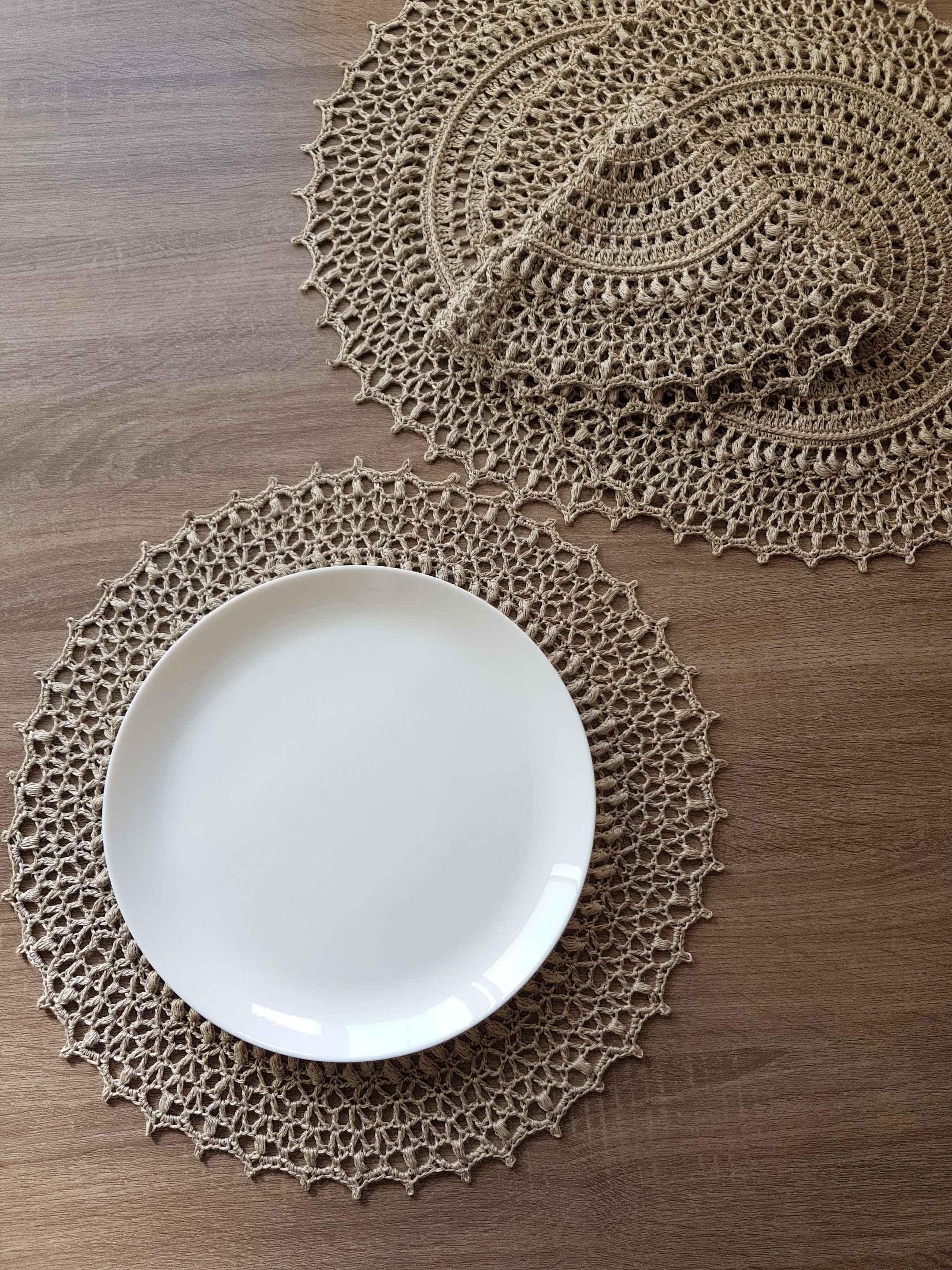 Round Linen Table Placemats Set of 4 Dining Table Mats Living Room ...