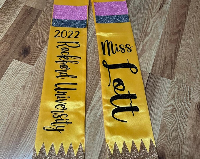 Teacher Graduation Stole Personalized Graduation Stole - Etsy
