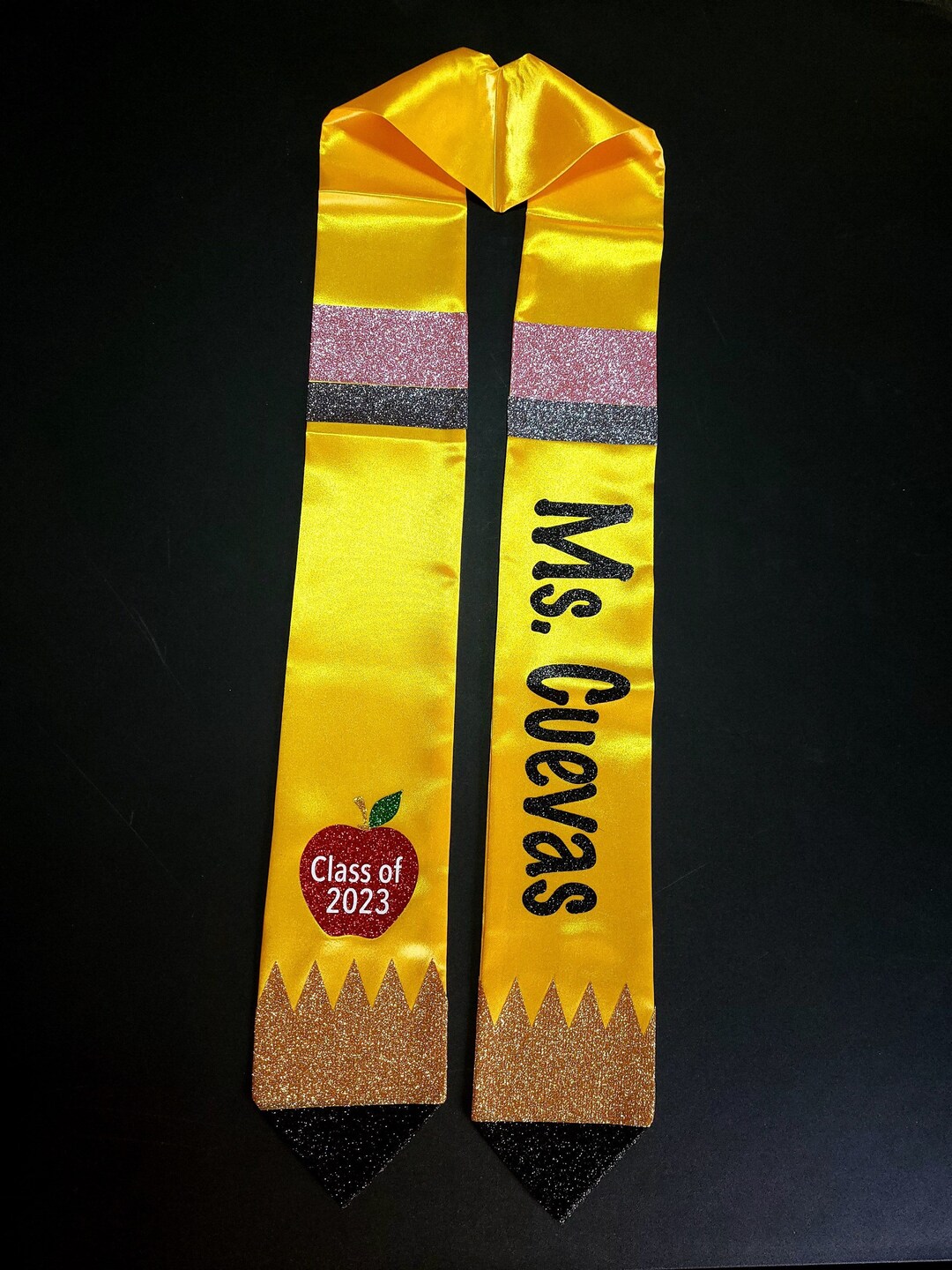 Apple on Stole Graduation Teacher Pencil Stoles *fast Shipping ...