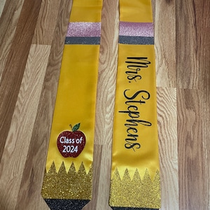 Apple on Stole Graduation Teacher Pencil Stoles *fast Shipping ...