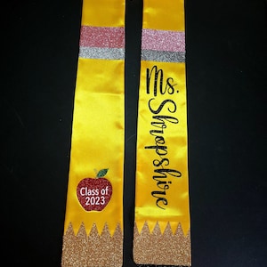 Apple on Stole Graduation Teacher Pencil Stoles *fast Shipping ...