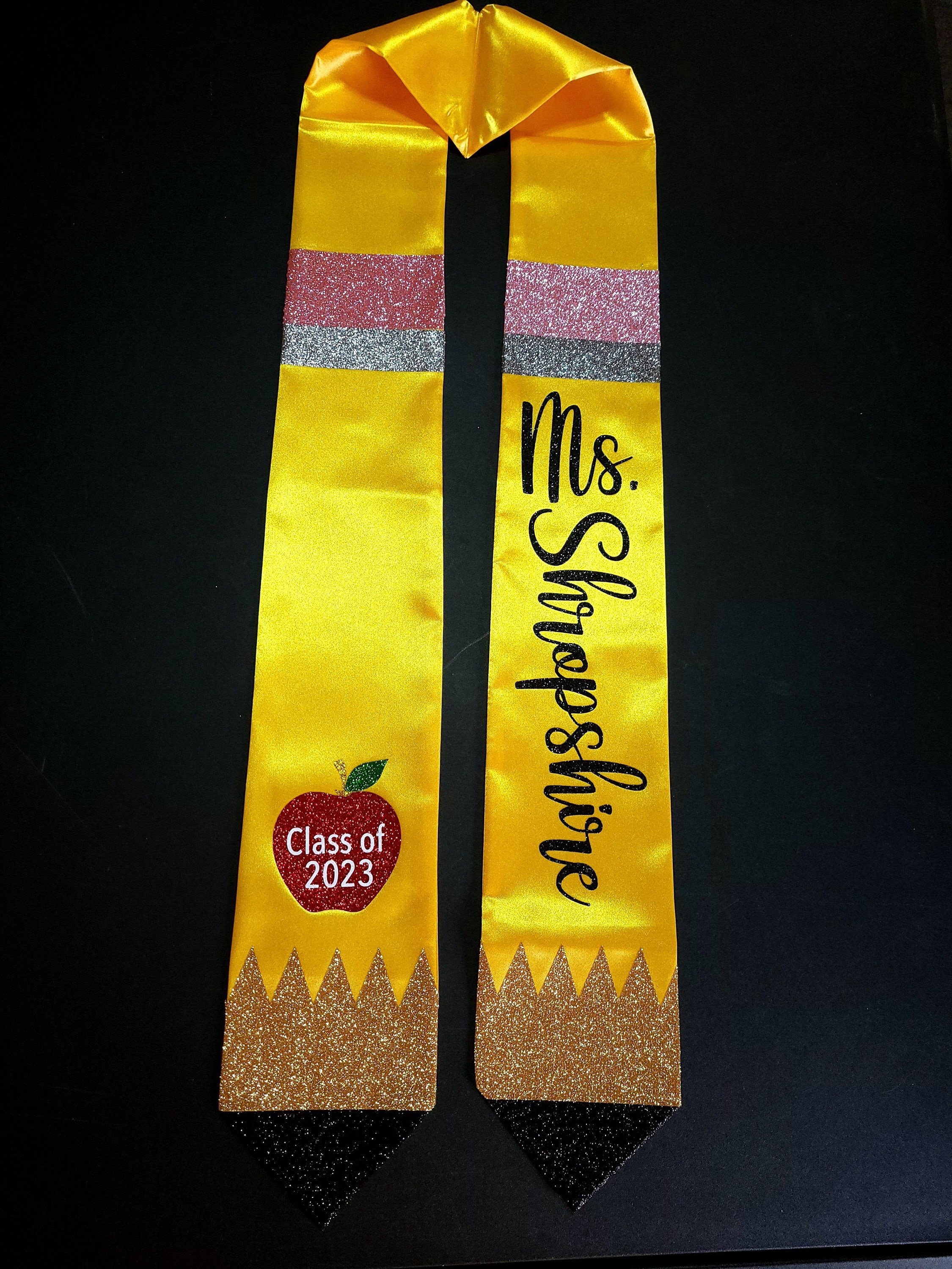 Apple on Stole Graduation Teacher Pencil Stoles *fast Shipping ...