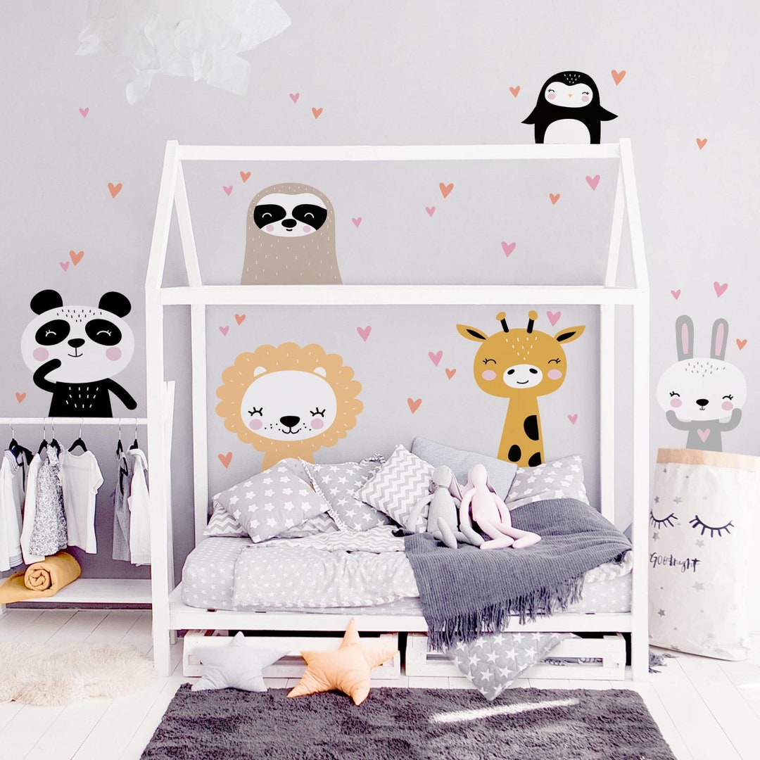 Wall Sticker for Kids Safari Animal Set Children Wall Stickers Animals ...