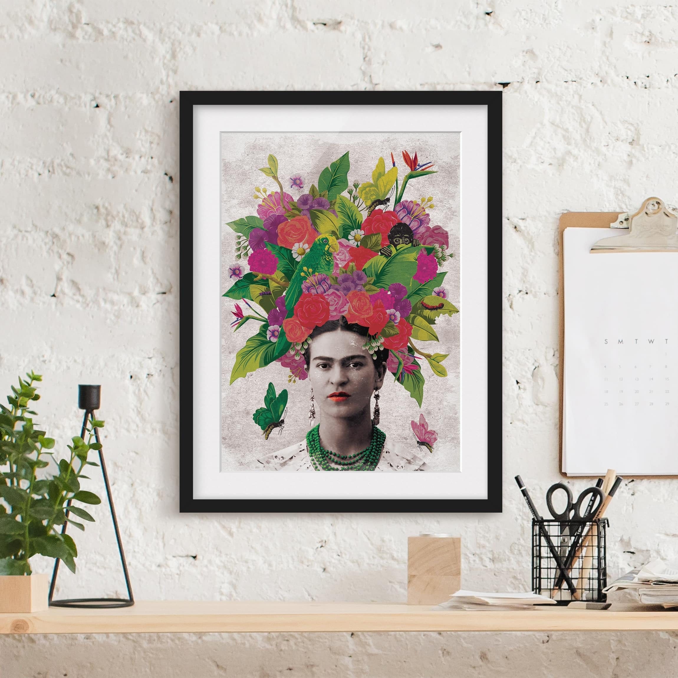 Framed Picture Frida Kahlo Flower Portrait Framed Print - Etsy