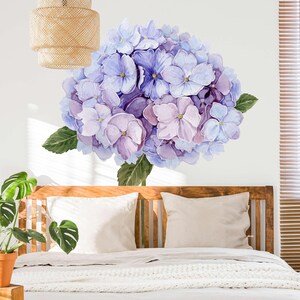 Wall Sticker Watercolor Hydrangea Blue Bloom XXL Wall Stickers ...