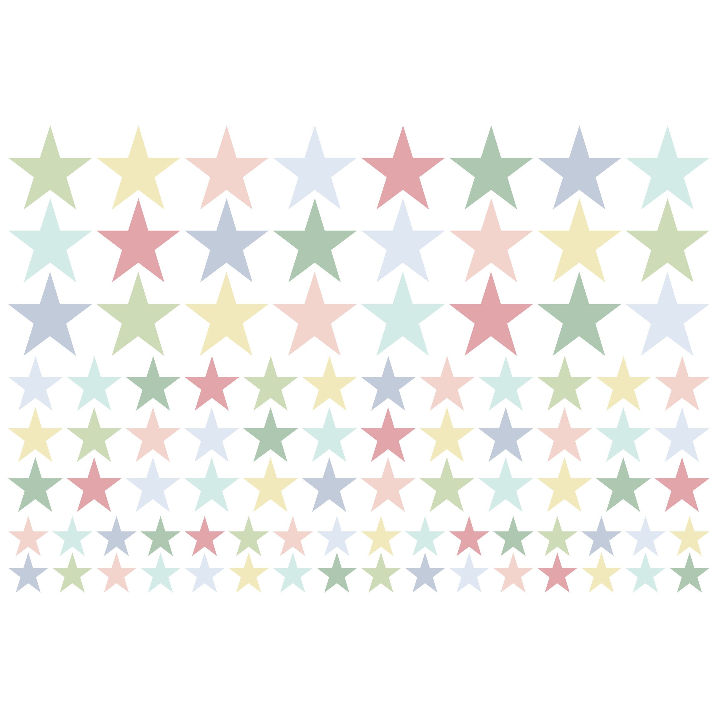 Wall Sticker 92 Star Pastel Set children wall stickers | Etsy