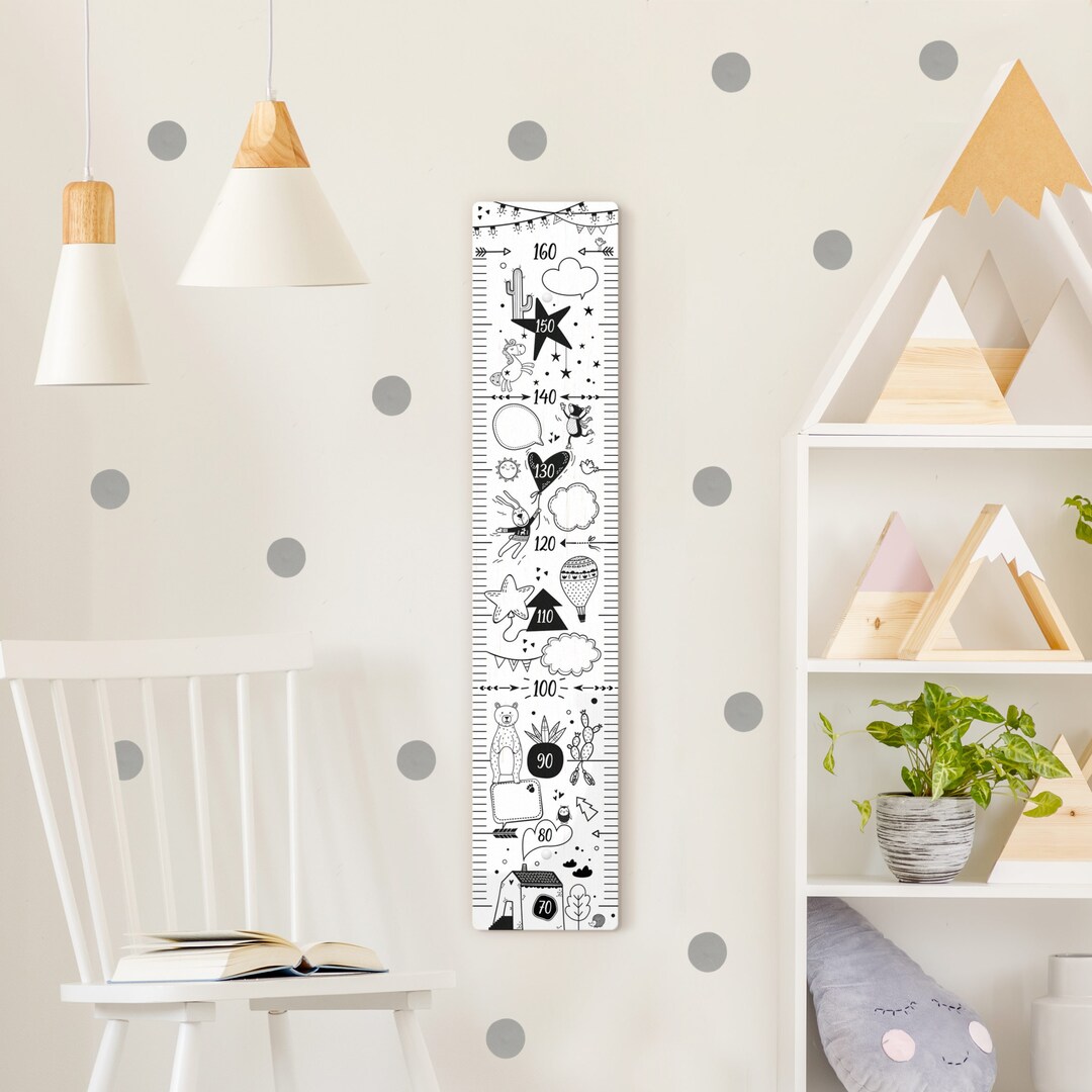 Children's Height Chart to Write on in Black and White Measuring Boys ...