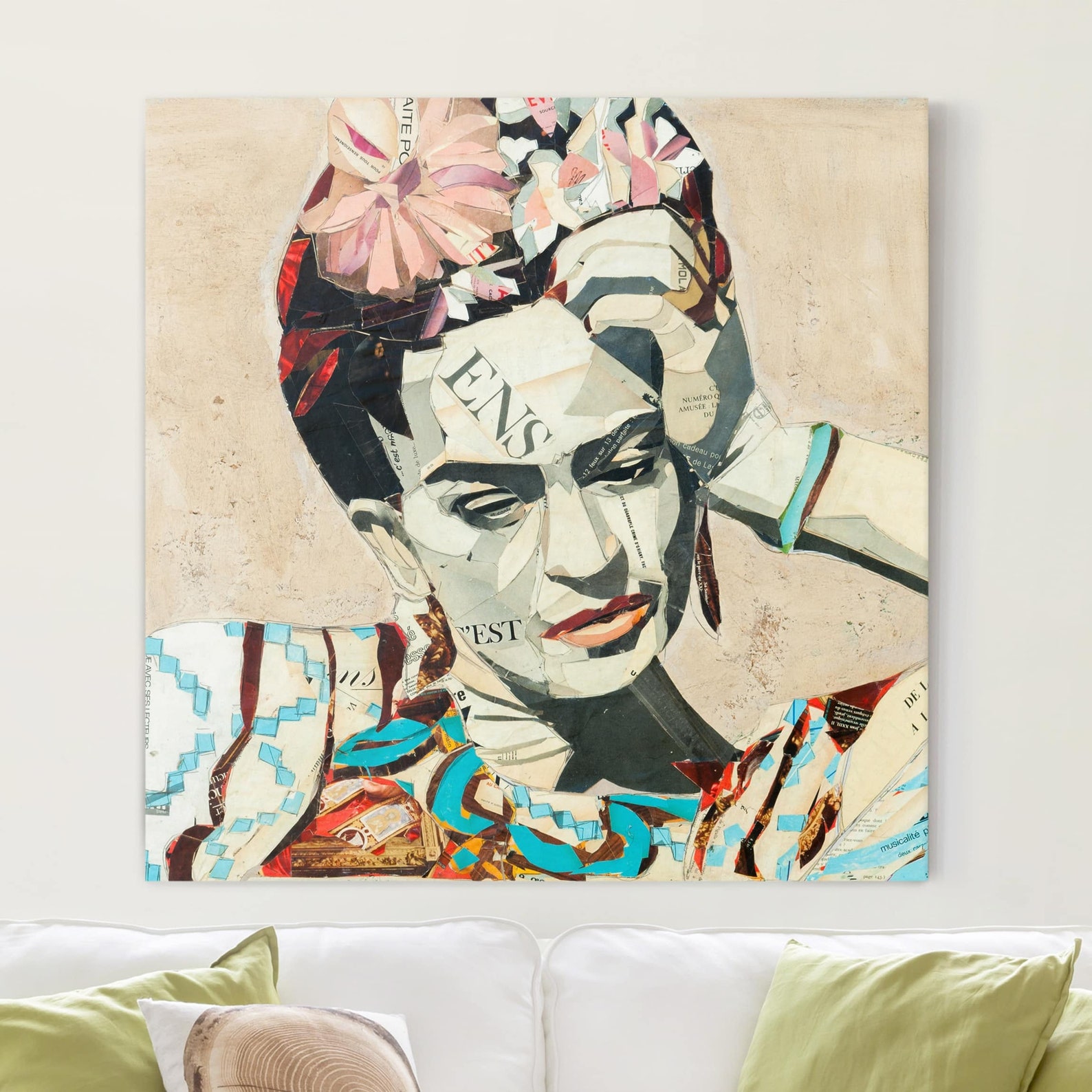 Canvas Picture Collage Frida Kahlo No.1 Painting Square | Etsy